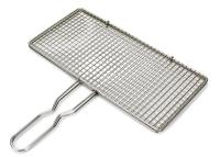 China Food Grade SS201 SS304 BBQ Grill Wire Mesh Rectangular With Handle for sale