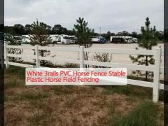 Witte 3rails PVC paarden hek Stabiel kunststof paarden veld hek
