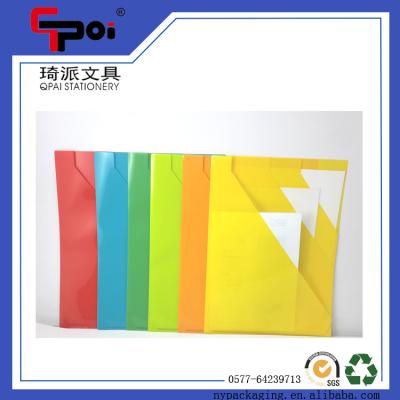 China PP Stationery Supplier A4 Loose Paper Customized Translucent L shaped File Folder for sale