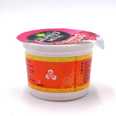 중국 호일 뚜껑이있는 280ml pp 컵 씰은 음료를 포장 할 수 있으며 요구르트는 흰색과 투명합니다. 판매용