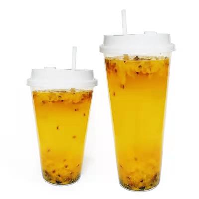 Cina Tazze eliminabili a parete semplice 1000ml delle tazze di plastica 95mm pp del tè del latte dell'OEM 1L in vendita