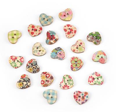 China Clothing Accessories 2 Holes 4 Holes Round Laser Engraving Letter Hearts Love Sweater Wood Button for Garment for sale