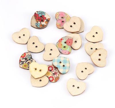China Customeized Clothing Accessories Holes Round Laser Engraving Letter Hearts Love Sweater Wood Button for Garment for sale