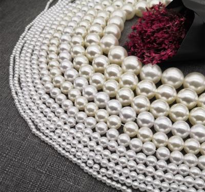 China wholesale 4-16mm high quality ABS imitation pearl with hole raw white pearl DIY bag necklace accessories for sale