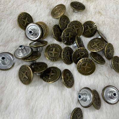 China Customize Botones coat jeans buttons adjustable pin metal logo sewing free jeans buttons and rivets for Denim Jean for sale