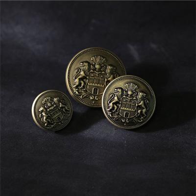 China Custom logo zinc alloy buttons metal shank button for coat for sale