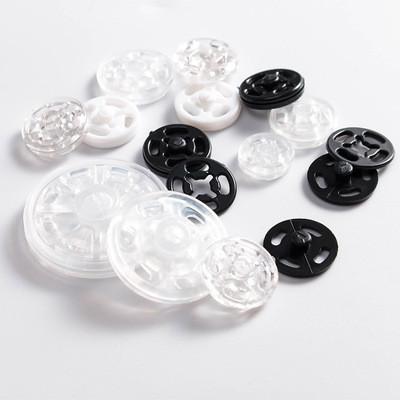 China Wholesale Color plastic snap button fastener hand-sewn nylon buckle Invisible buckle 7-25mm black and white transparent for sale
