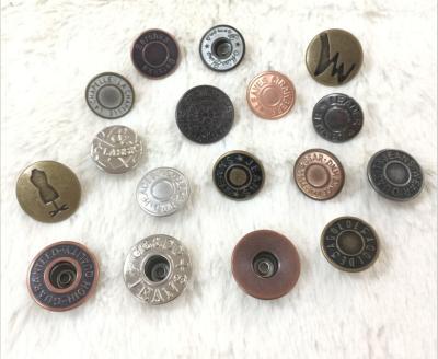 China Manufacturer Wholesale Classic antique brass metal Jeans button for jeans for sale