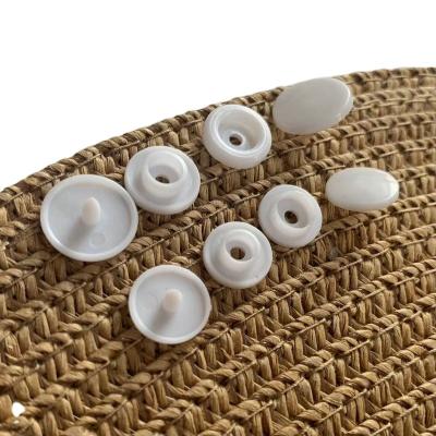 China wholesale 4 parts lower price plastic snap fastener 10mm 12mm white plastic snap button for PVC bag for sale