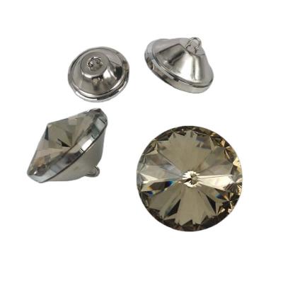 China wholesale  Decoration Crystal Round Rhinestone Diamond Glass Upholstery sofa Buttons For furniture for sale