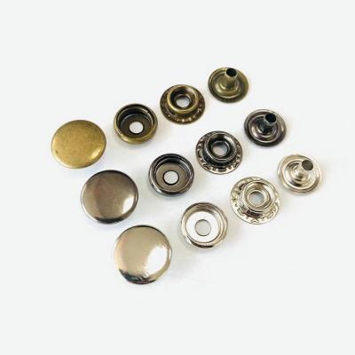 China wholesale 4 parts metal stainless steel snap fastener button with custom LOGO for sale
