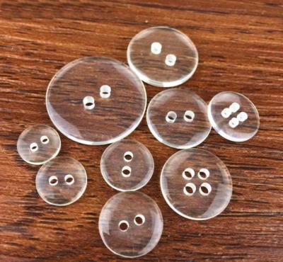 China Wholesale 2/4 holes Polyester Plastic Button Transparent Resin Buttons For Shirts for sale