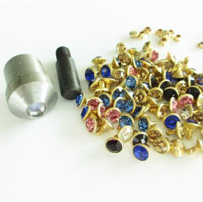China hotsale wholesale,gold,yellow fashion 10mm fashion round leather crystal brass diamond pearl decorative metal rivet for shoes for sale