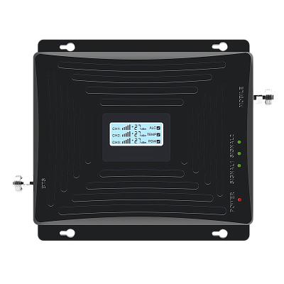 Cina ripetitore mobile del segnale della tri banda 900/1800/2100MHz, enchancer 20dbm, con l'amplificatore LCD dell'esposizione, ripetitore di pico del cellulare 65dbi in vendita