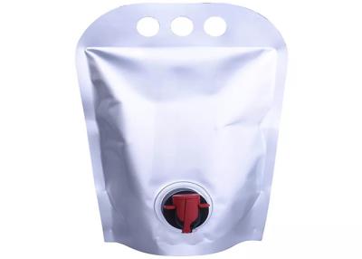China Food Grade Portable Bib Bag In Box Aluminium Foil Spout Pouch With Red Tap / Spigot for sale