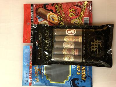 China Bolso de empaquetado del cigarro de la cremallera de la humedad del 72% con la ventana transparente en venta