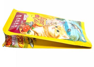 China Soft Packing Quad Seal Pouch , Square Flat Bottom Pouch For Pet Food for sale