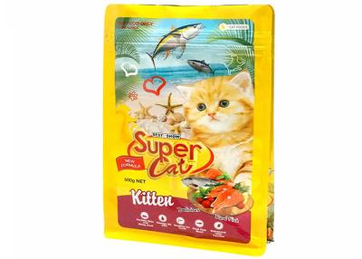 China Soft Packing Quad Seal Pouch , Square Flat Bottom Pouch For Pet Food for sale
