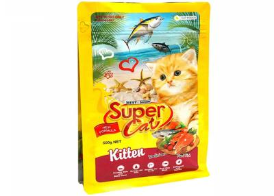China Soft Packing Quad Seal Pouch , Square Flat Bottom Pouch For Pet Food for sale