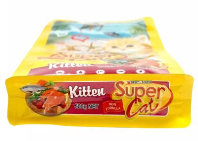 China Soft Packing Quad Seal Pouch , Square Flat Bottom Pouch For Pet Food for sale