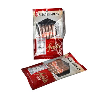 China Printing Humidor Plastic Cigar Packaging Bags Three Side Seal Ziplock for sale