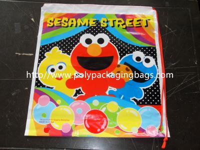 Cina Zaino di plastica sveglio del cordone dei bambini con i fumetti del Sesame Street in vendita