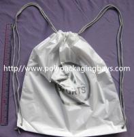 China Personalized PP Promotion  Packaging / White Plastic Drawstring Backpack for sale