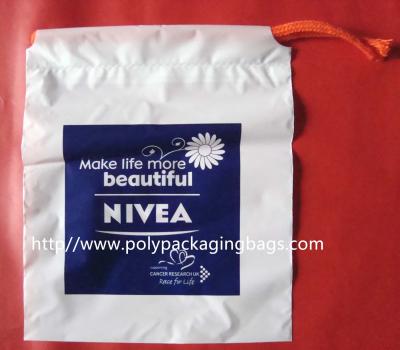 China Plastic Drawstring Backpack Bags / Drawstring Carrier Bags 2 Colors Gravure Printing for sale