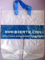 China Biodegradable Personalized Plastic Grocery Bags With Loop Handle for sale