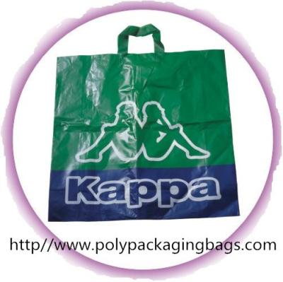 China Environmental Friendly Green Recycled Plastic Handle Bag For Shopping for sale