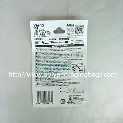 Cina Colori la catena di clip che imballa le poli borse 10,5 * 15 per la linea della tagliatella/USB/caricatore dell'automobile in vendita