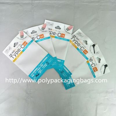 Cina Colori la catena di clip che imballa le poli borse 10,5 * 15 per la linea della tagliatella/USB/caricatore dell'automobile in vendita