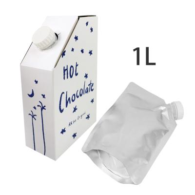 China 1L 3L 5L Kraft Paper Coffee Box BIB Bag in Coffee Box Disposable Coffee Bag in Box With Valve Liquid Dispenser for sale