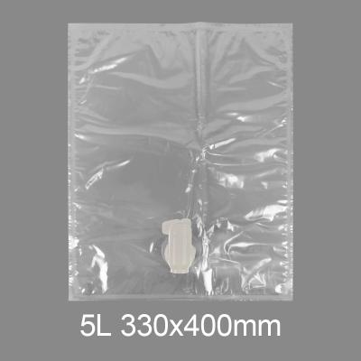 China Custom Transparent BiB 5l Plastic Tap Bag Drinking Water Wine Juice Bag in Box Dispenser With Butterfly Valve Vitop for sale