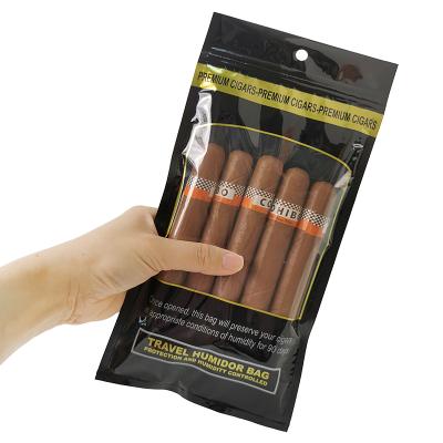 China Medium Cigar Humidor Bags designed with Ziplock closure made from 009mm material providing storage solution to maintain cigar and freshness for sale