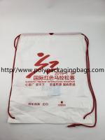 China Two Layer CPE / LDPE Plastic Drawstring Backpack Bags With Logo for sale