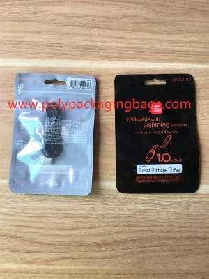 Chine Sacs zip-lock d'aluminium antistatique, ligne de données transparente plate d'écouteur de chargeur sac de conditionnement en plastique à vendre