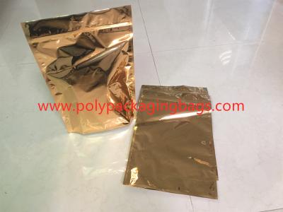 Gold PET Composite CPP Standing Foil Ziplock Bags For Powder ,  Herbs