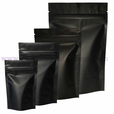 China Metallic Aluminum Foil Stand Up Zip Lock Bag With Tear Notch for sale