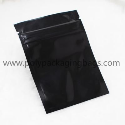 China Black Matte Smell Proof aluminum foil ziplock zipper bags for sale