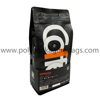 China Custom logo zipper printed plastic matte black ziplock bags for coffee packaging for sale