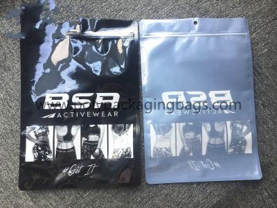 Cina Borsa a chiusura lampo stampata su ordinazione di mylar con la chiara finestra per la borsa d'imballaggio della maglietta in vendita