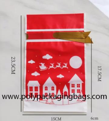 China Christmas CPE Candy Biscuit Gift Wrapping Food Drawstring Bag for sale