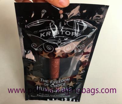 China Custom Printed Moisture Humidity Proof Cigar Tobacco Packaging Bag With Zipper for sale