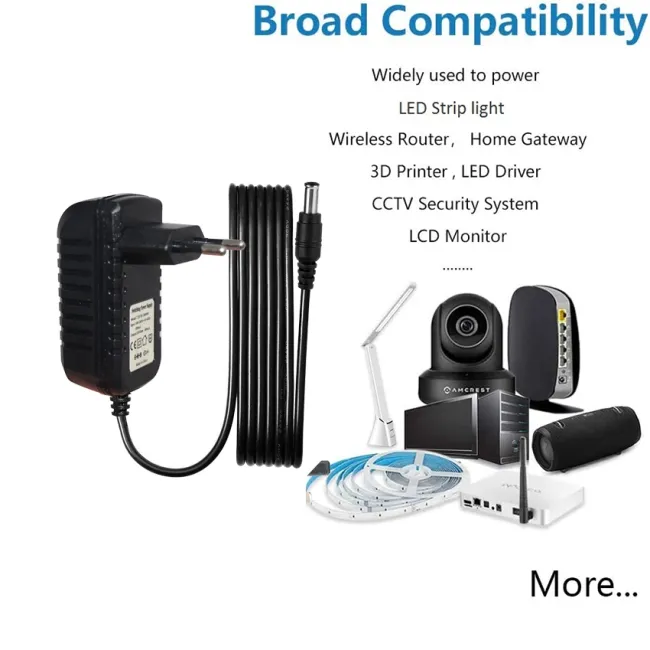 Großhandels-Stromadaptereuropäer der Stromversorgung 12v P.S. Stromadapters 24w 12v 2000ma DC-EU 9v/12v/24v 1A 2A AC/DC