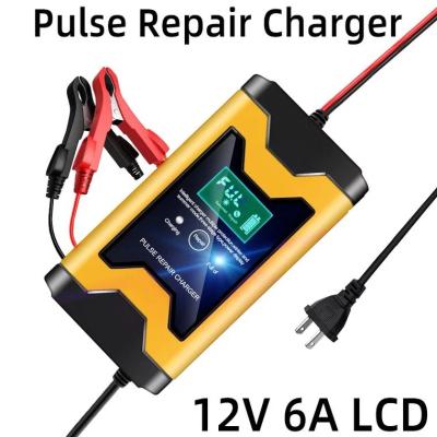 中国 12v脈拍修理鉛酸蓄電池の充電器12V 6Aのオートバイのカー・バッテリーの充電器の温度調整の補償 販売のため