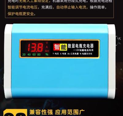 Cina Caricatori della batteria al piombo del ferro 12V 10A del litio con l'AU BRITANNICO LCD dell'esposizione UE Stati Uniti in vendita