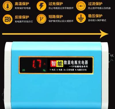 Cina Caricatori della batteria al piombo del ferro 12V 10A del litio con l'AU BRITANNICO LCD dell'esposizione UE Stati Uniti in vendita