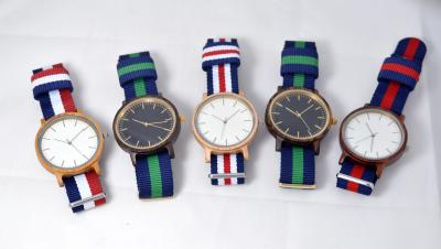 China wooden watches with nylon strap bamboo watches with Japan movement  wood band ,OEM/ODM are welcome,MOQ:100pcs for sale