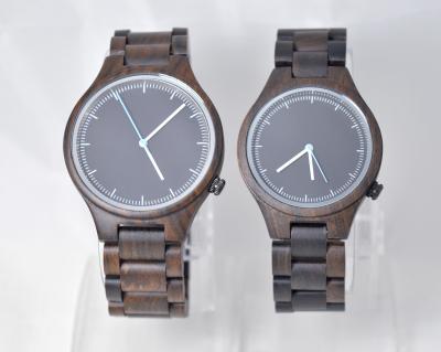 China couples ebony wood watches wathch with Japan movement watch PU strap ,OEM/ODM are welcome,MOQ:100pcs for sale